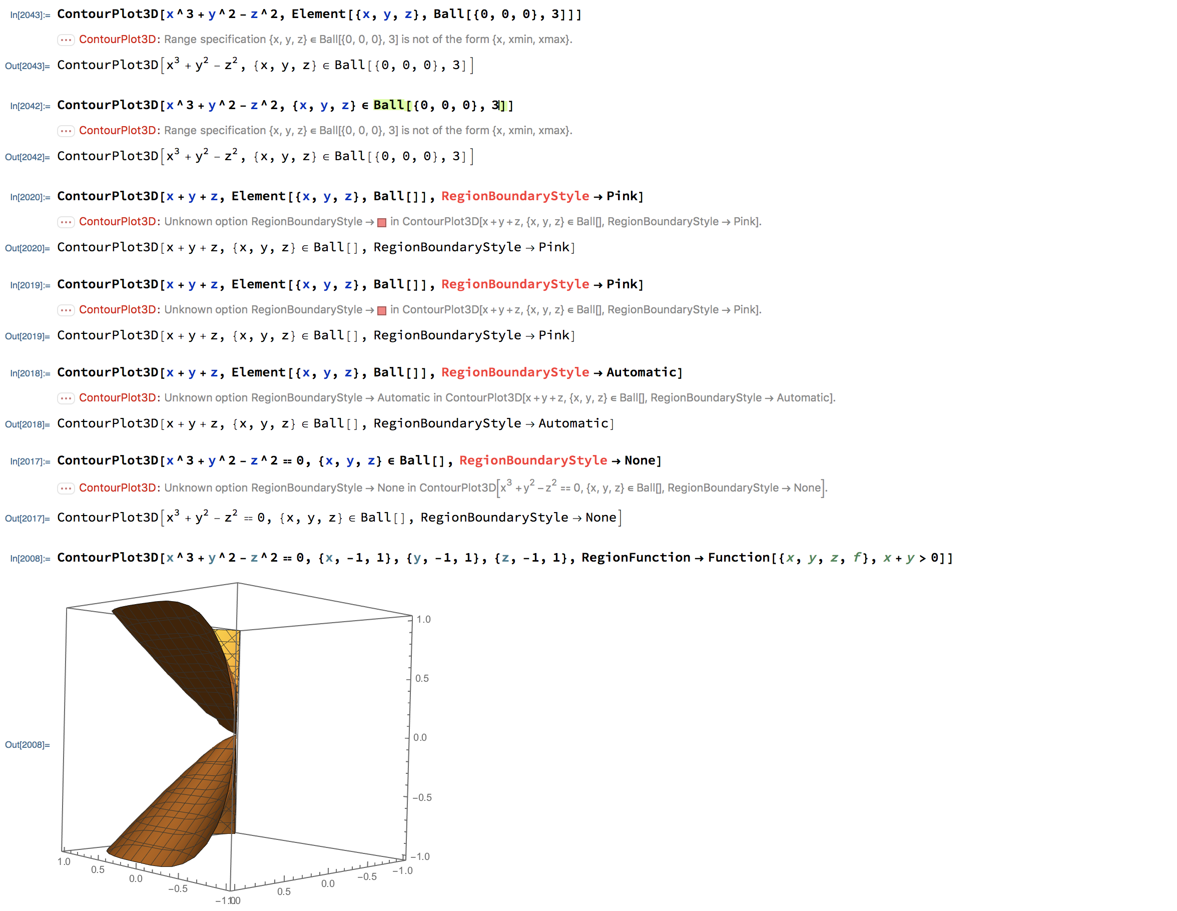 Why Contourplot3d And Ball Are Not Working Online Technical