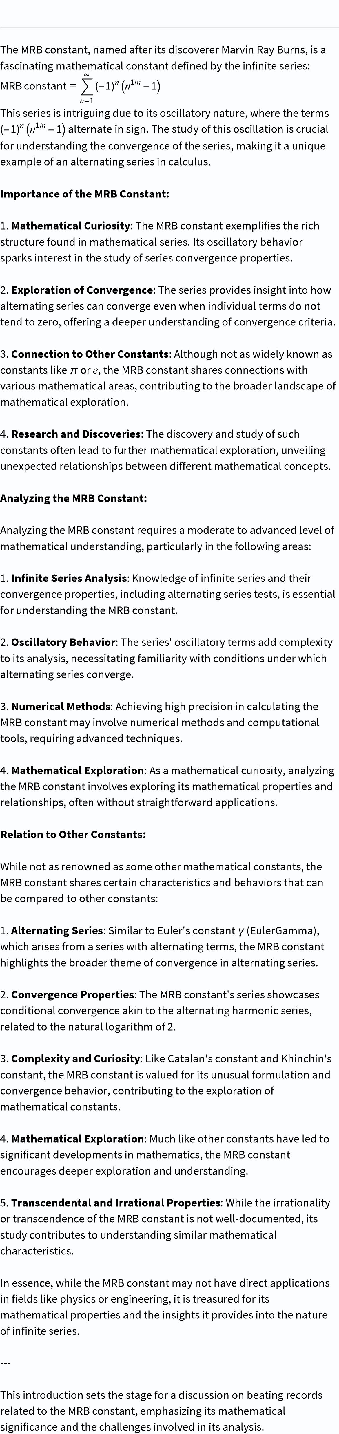 Try to beat these MRB constant records! - Online Technical Discussion ...